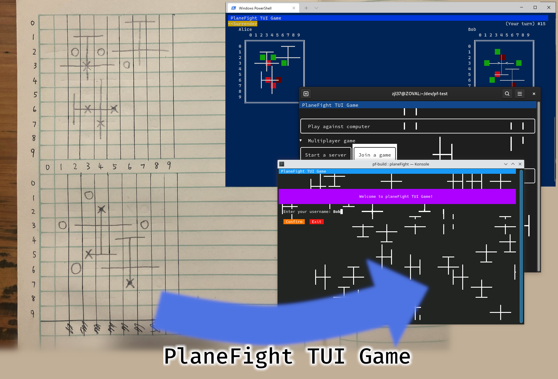 GitHub - Zjl37/planeFight2: PlaneFight TUI Game