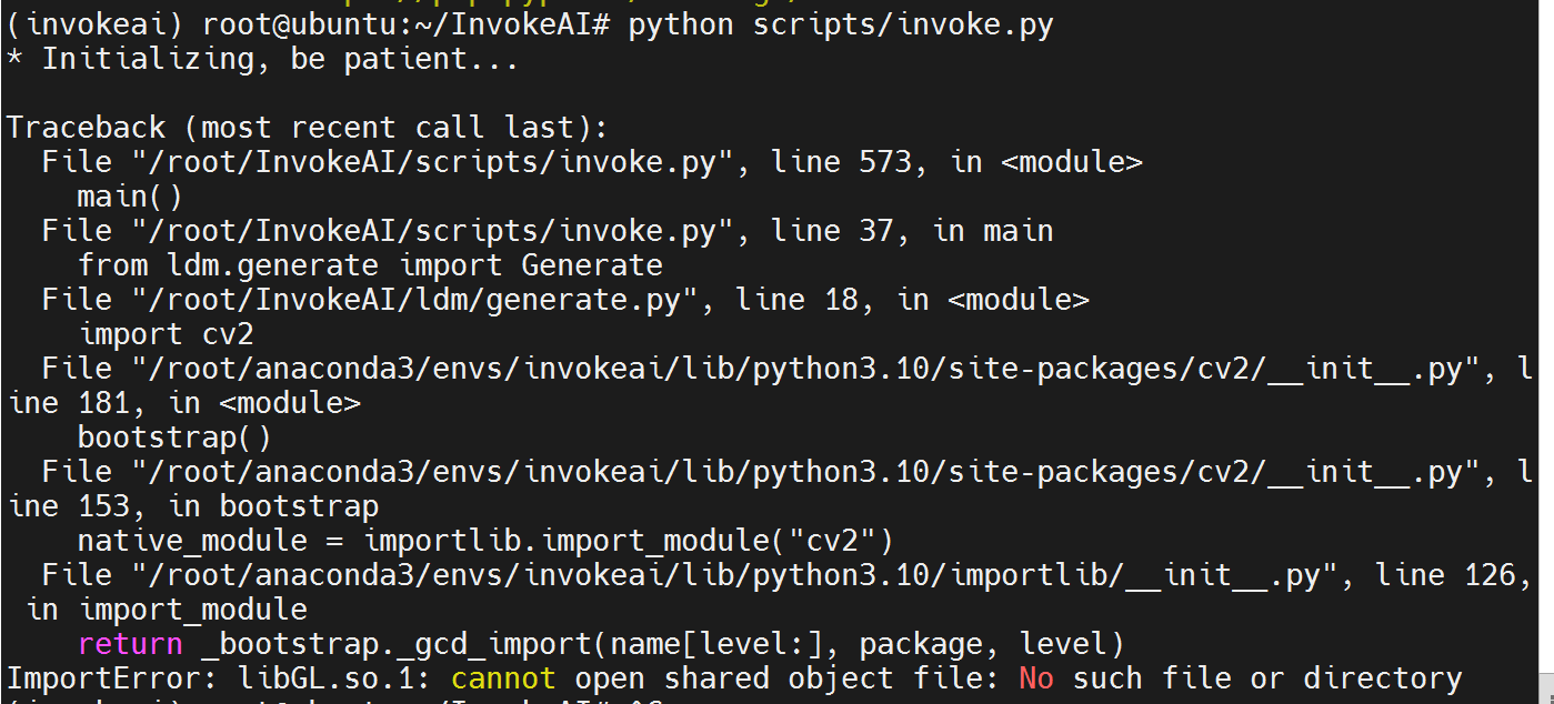 Running `invoke.py`: ImportError: libGL.so.1: cannot open shared object file · Issue #1096 ...