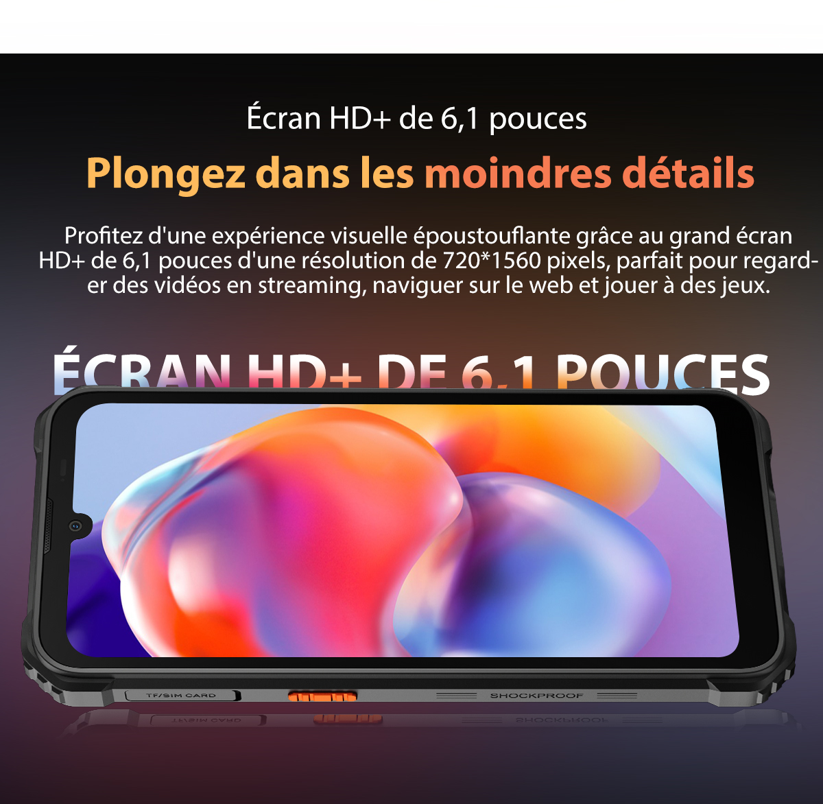 Blackview BV5300 Pro Téléphone Portable Incassable 4G 6.1 7Go+64Go 13MP+8MP 6580mAh NFC Face ID ...