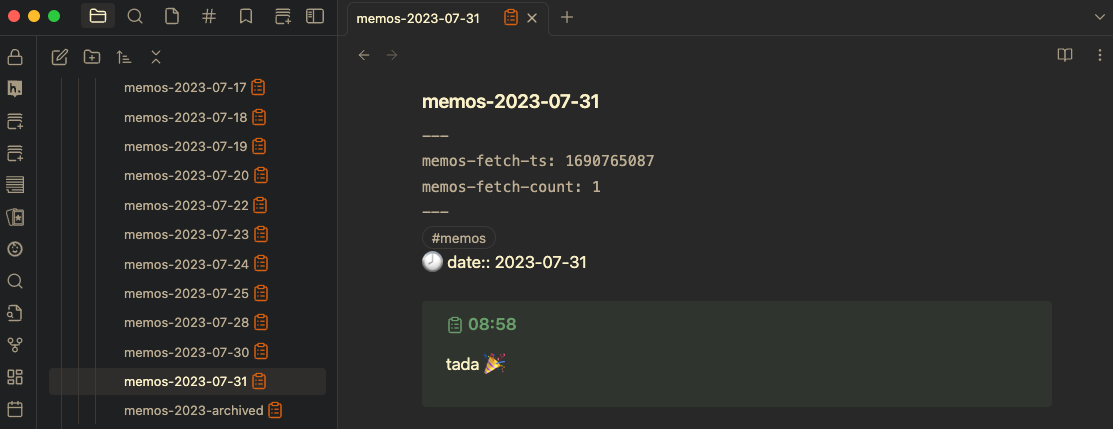 GitHub - catnu/obsidian-memos-fetch: obsidian plugin to fetch memos into daily structure md files