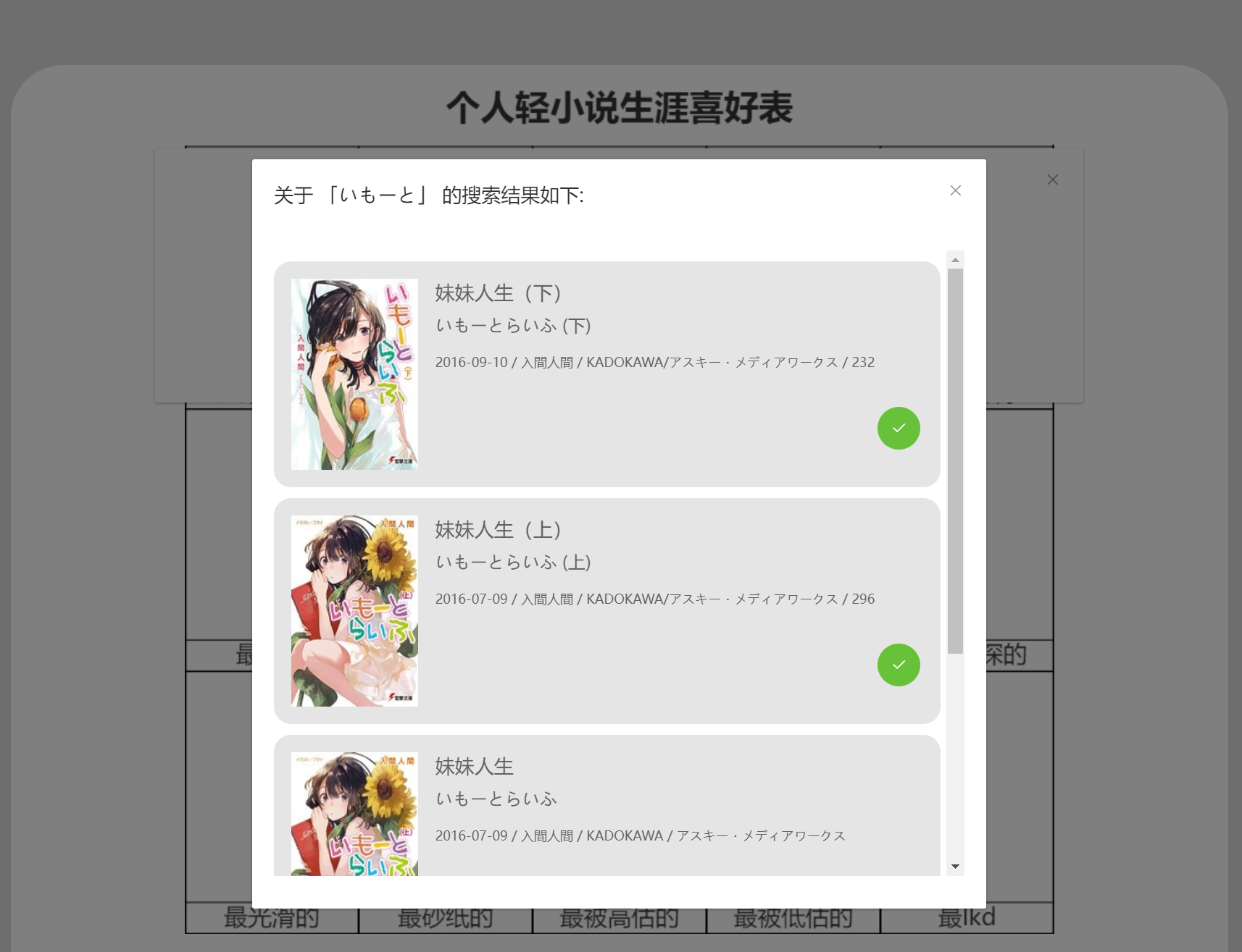 GitHub - c59z/LightNovelPreferenceTablegenerator: 基于spring boot + vue 的 个人轻小说生涯喜好表生成器