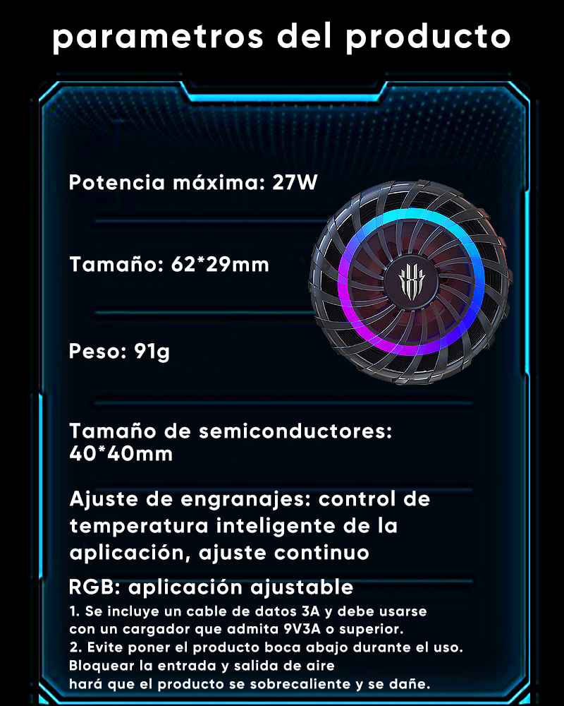 NUBIA Nubia RedMagic Enfriador magnético 4 Pro RGB LED 27W | falabella.com