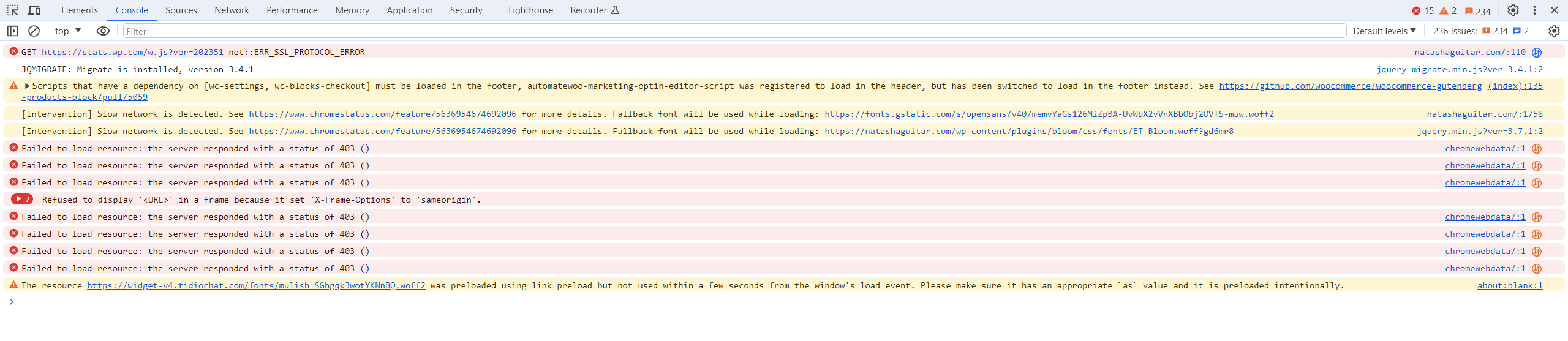 A bunch of errors in Console panel in Chrome · Issue #1923 · woocommerce/woocommerce-paypal ...