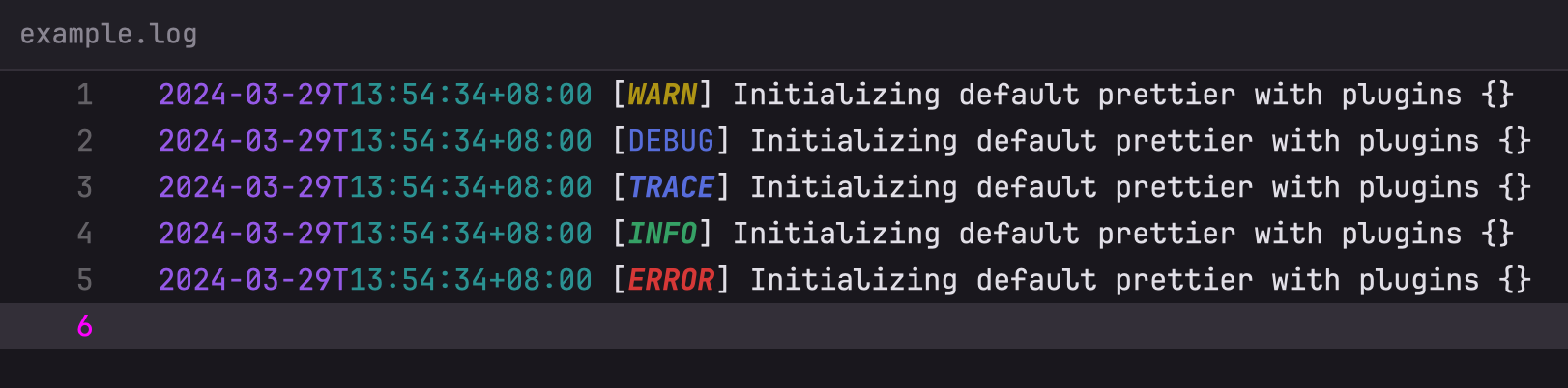 GitHub - zed-extensions/log: Syntax highlighting for log files in Zed.