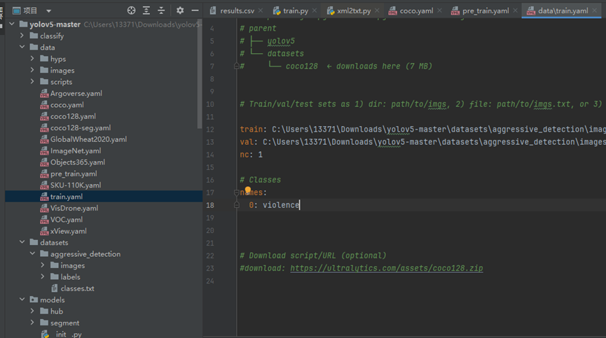 GitHub - tcccth/yolov5_violence_detect: 基于yolov5s进行的暴力行为检测