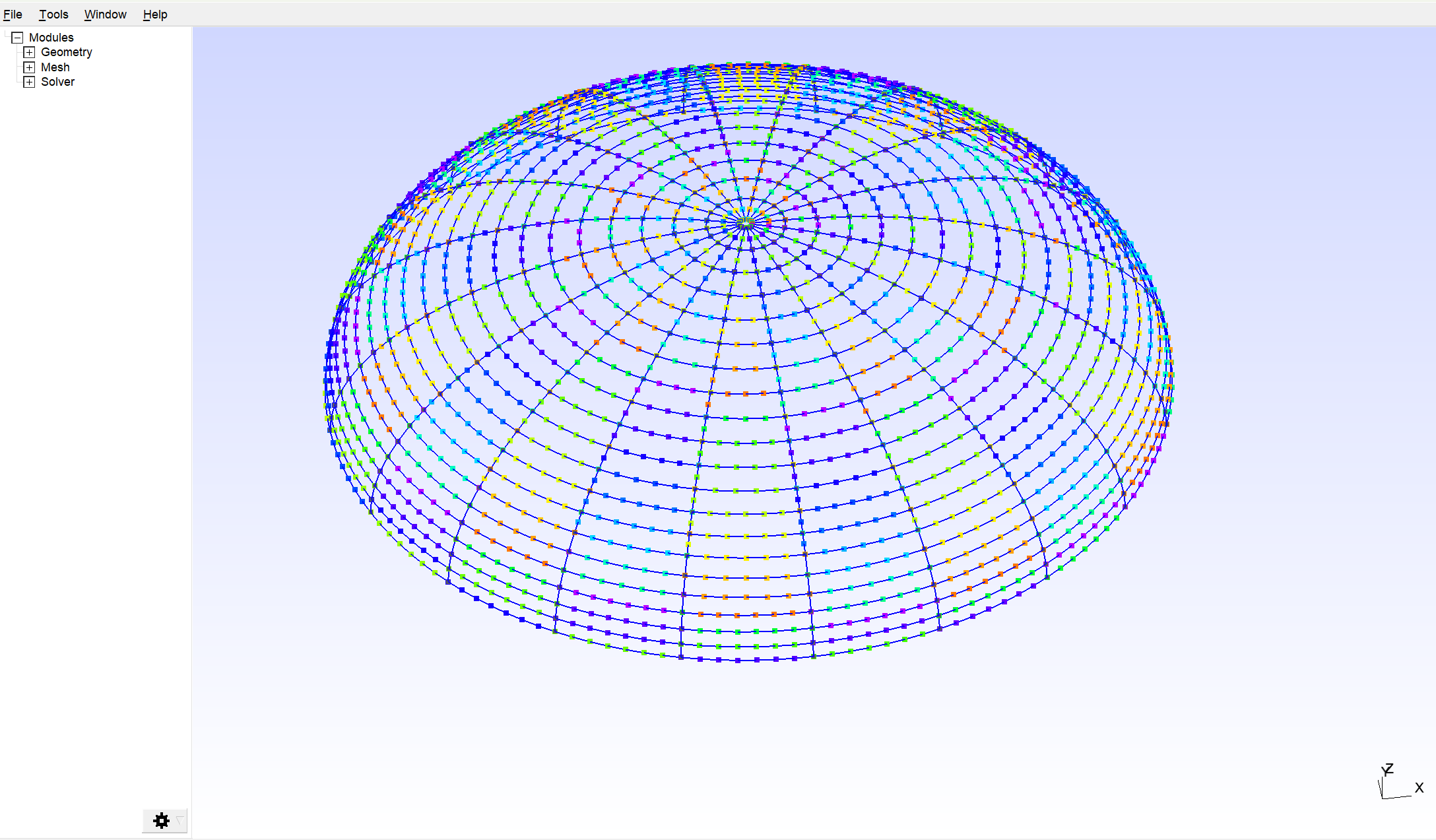 3D Beam Element Example - A Dome Structure - opstool 1.0.19 documentation