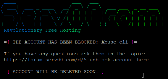 UNBLOCK ACCOUNT HERE: Page 63 - Serv00.com » Revolutionary Free Hosting