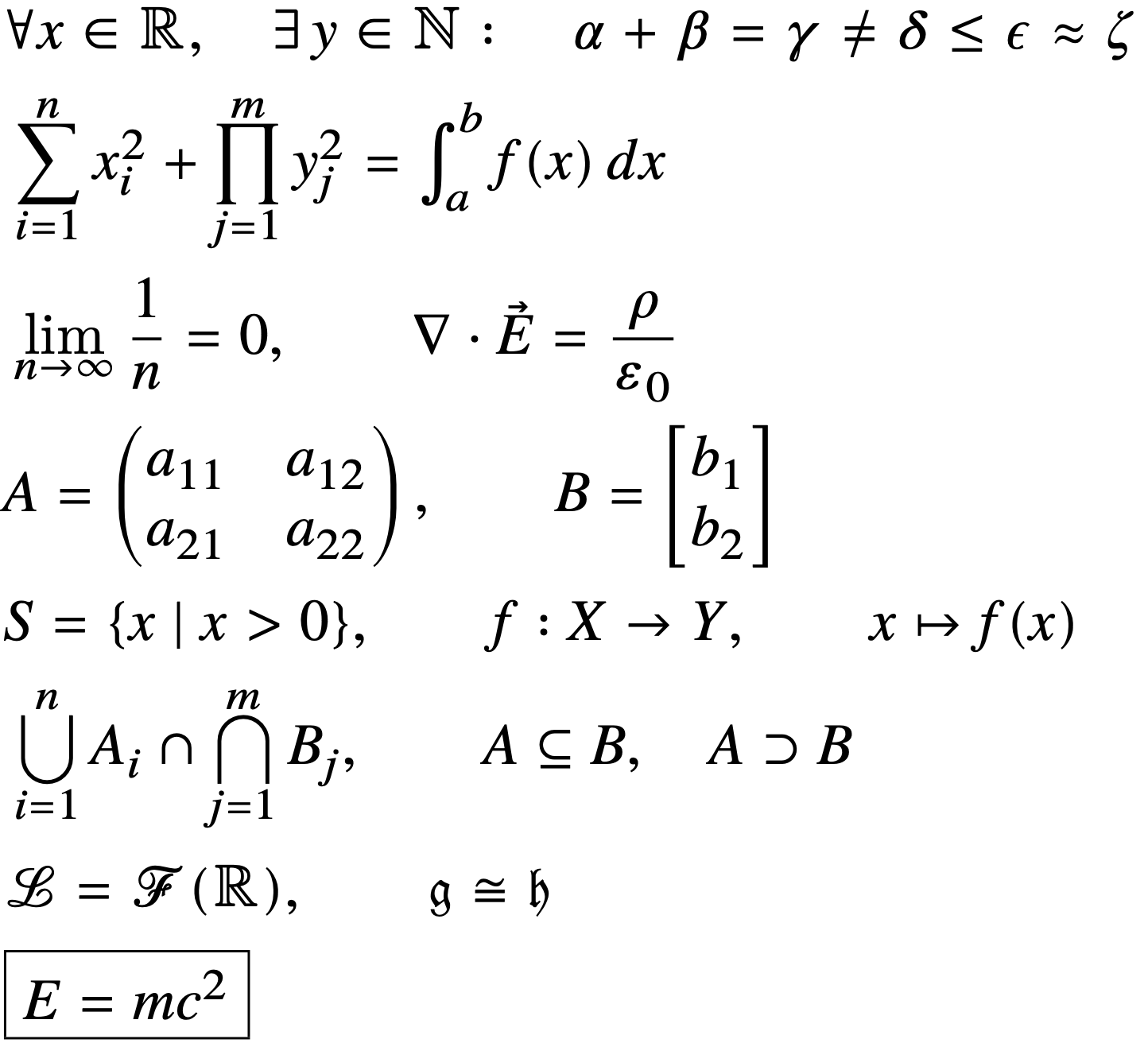 LaTeX 数学字体比较 - Undefined443 - 博客园